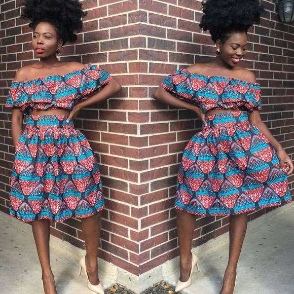 Veroex | Tops | African Women Ankara Two Pcs Set Of Top And Skits ...